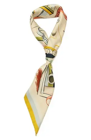 Kate Spade New York Downtown Day Trip Square Silk Scarf - Ivory Multi