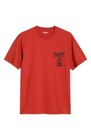 Carhartt Work In Progress Blocks Organic Cotton Graphic T-shirt - Oxide Red