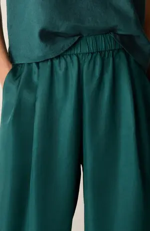 Eileen Fisher Pull-on Satin Wide Leg Pants