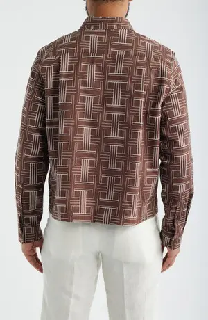 PERCIVAL Shashiko Embroidered Button-up Shirt