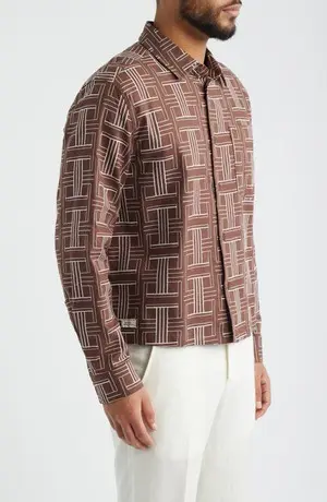 PERCIVAL Shashiko Embroidered Button-up Shirt
