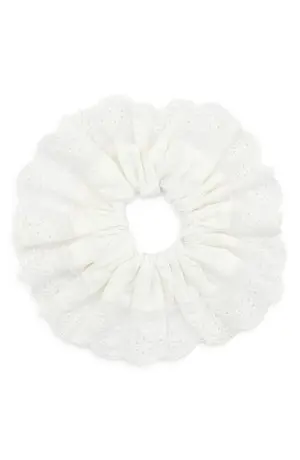 Tasha Oversized Eyelet Scrunchie - Ivory