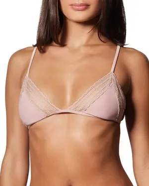 Kiki De Montparnasse Lace Inset String Bikini Top - Buff
