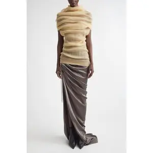 Rick Owens Transparent Ribbed Tube Top