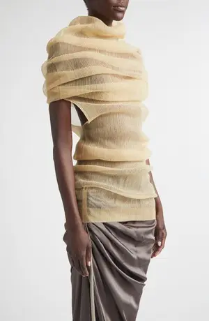 Rick Owens Transparent Ribbed Tube Top