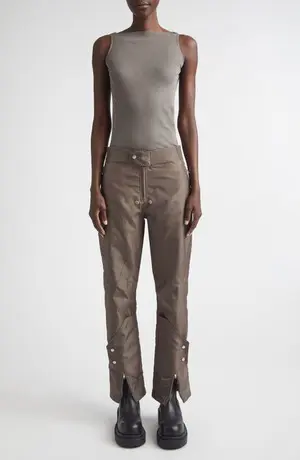 Rick Owens Raw Edge Cotton Tank - Dust