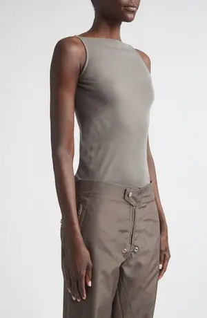 Rick Owens Raw Edge Cotton Tank - Dust