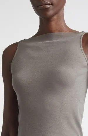 Rick Owens Raw Edge Cotton Tank - Dust