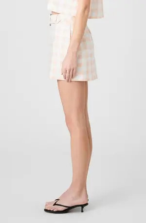 French Connection Belted Gingham Linen Miniskirt