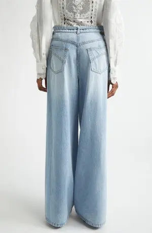 Zimmermann Indra Belted Flare Jeans - Skylark