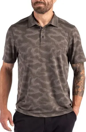Cutter & Buck Epic Comfort Camo Regular Fit Polo - Elemental Grey