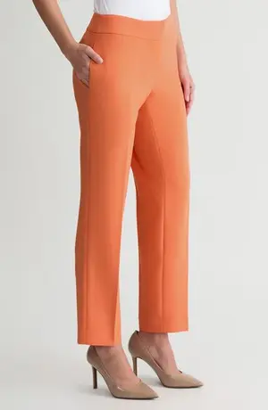 KASPER Ava Straight Leg Pants - Mandarin