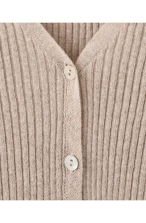 Mango Ruffle Trim Pointelle Cardigan