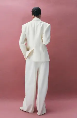 Mango Fitted Double-breasted Blazer - Ecru