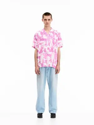 VOWELS Printed Still Shirt - Rose