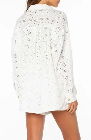 Roxy Eyelet Embroidered Button-up Shirt
