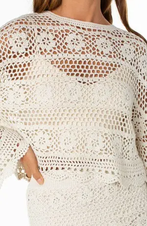 Roxy Cotton Blend Sweater - Cloud Dancer
