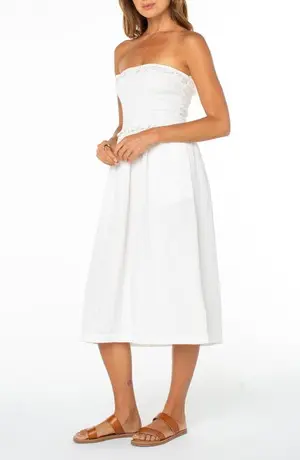 Roxy Avalon Strapless Midi Dress - Cloud Dancer