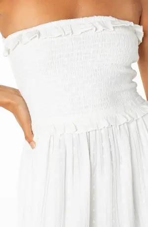 Roxy Avalon Strapless Midi Dress - Cloud Dancer