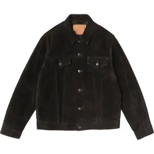 VOWELS Suede Trucker Jacket - Black
