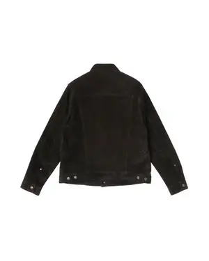 VOWELS Suede Trucker Jacket - Black