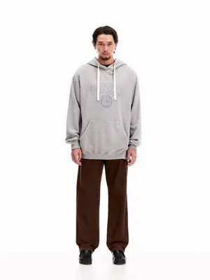 VOWELS Faded Collegiate Hoodie - Heather Grey