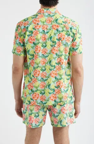BOARDIES Citrus Disco Print Camp Shirt - Green Multi