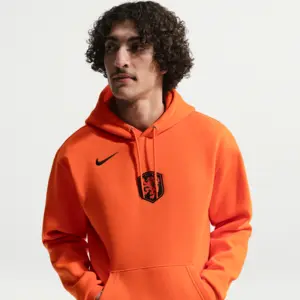 Nike Netherlands Club Soccer Pullover Hoodie Orange
