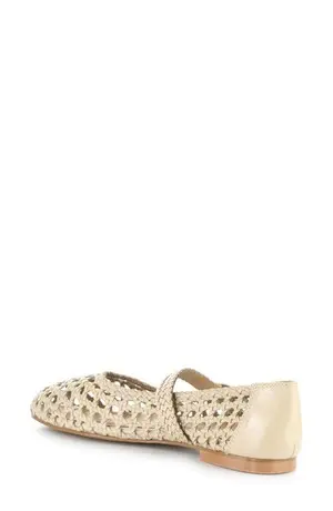 BOS. & CO. Mary Jane Flat - Light Beige