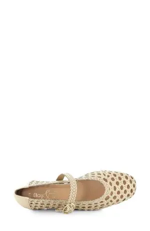 BOS. & CO. Mary Jane Flat - Light Beige
