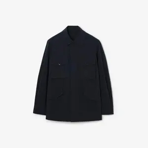 Burberry Nylon Jacket With Equestrian Knight Design - Navy