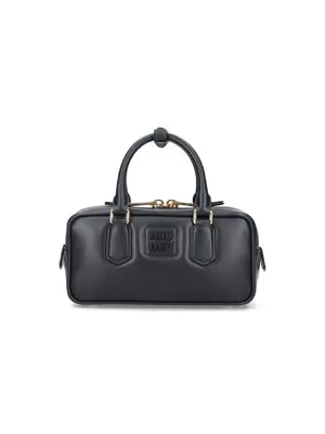 Miu Miu Miu Miu Arcadie Lambskin Handbag Black