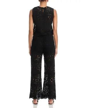 Aqua Crochet Tank Top - Black