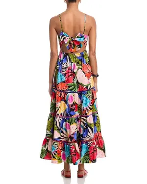 Aqua Floral Ric Rac Maxi Dress