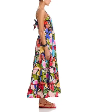 Aqua Floral Ric Rac Maxi Dress