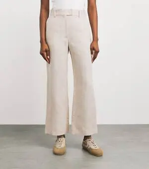 Claudie Pierlot Linen Cropped Trousers