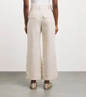 Claudie Pierlot Linen Cropped Trousers