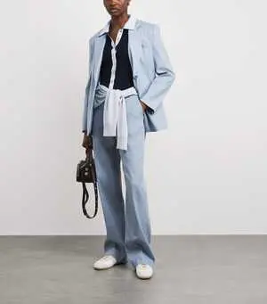 Claudie Pierlot Linen-cotton Straight Trousers