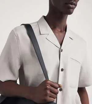 Corneliani Linen-wool Short-sleeve Shirt