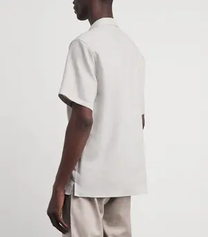 Corneliani Linen-wool Short-sleeve Shirt