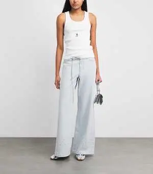 Maje Embellished Wide-leg Jeans