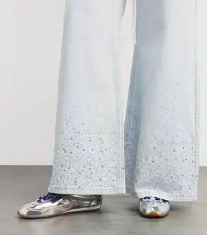 Maje Embellished Wide-leg Jeans