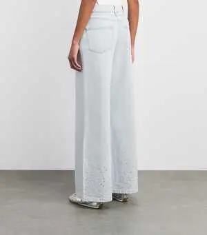 Maje Embellished Wide-leg Jeans