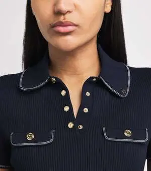 Maje Ribbed Polo Shirt
