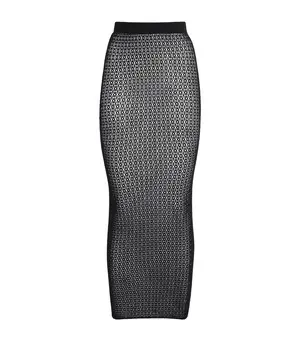 Wolford Daisy Net Midi Skirt - Black