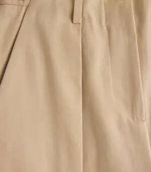 Maje Cotton Pleated Wide-leg Trousers - Beige