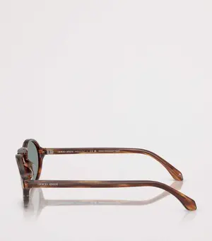 Giorgio Armani Tortoiseshell Oval Sunglasses - Brown