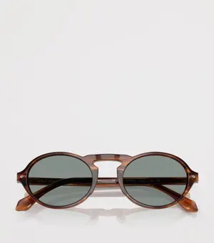 Giorgio Armani Tortoiseshell Oval Sunglasses - Brown