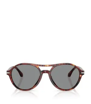Giorgio Armani Tortoiseshell Round Sunglasses - Red