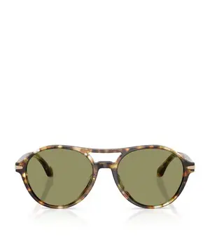 Giorgio Armani Tortoiseshell Round Sunglasses - Yellow